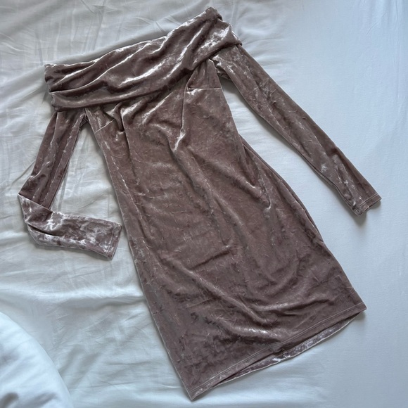 Material Girl | Dresses | Material Girl Crushed Velvet Pink Dress ...